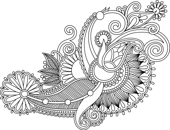 Ethnic indian line art border Royalty Free Vector Image
