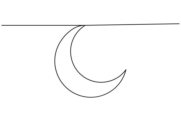 Moon continuous one line drawing Royalty Free Vector Image
