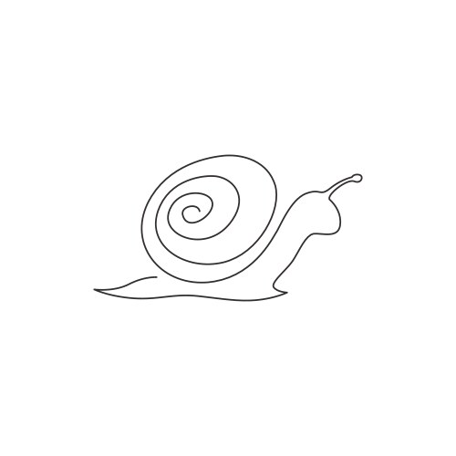 One single line drawing exotic snail Royalty Free Vector