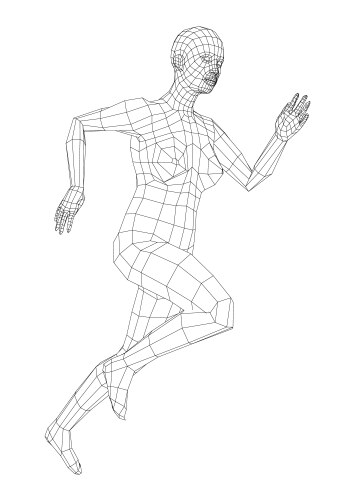 Wireframe running woman Royalty Free Vector Image
