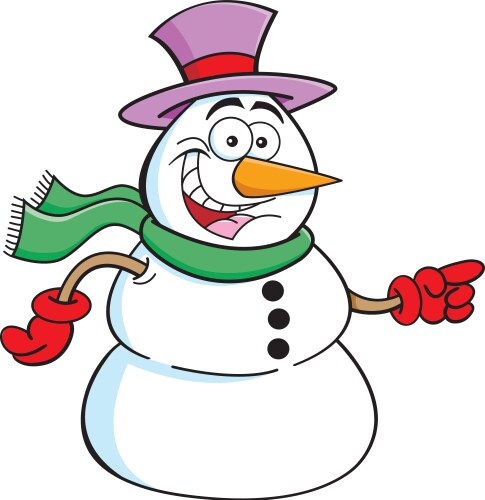 Cartoon running snowman Royalty Free Vector Image