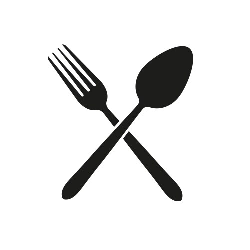 Crossed knife fork and spoon for restaurant Vector Image