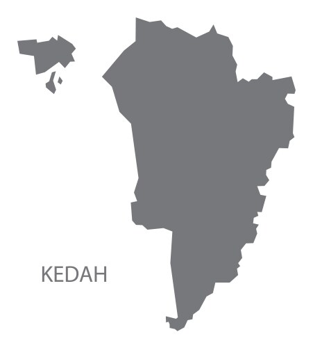 Kedah malaysia map with malaysian national flag Vector Image