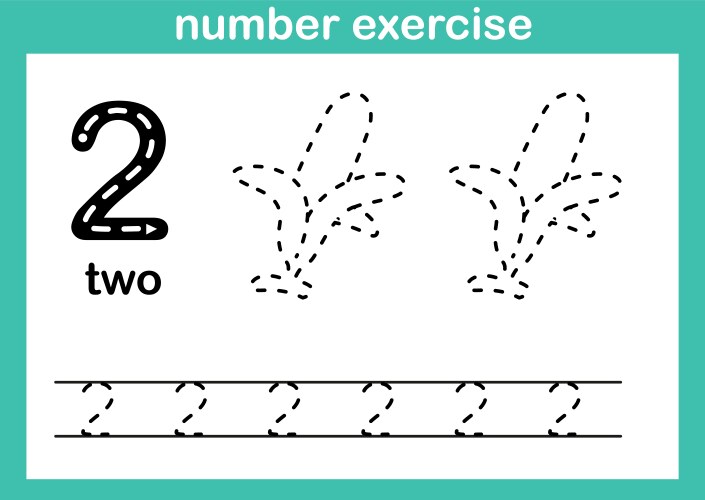 Number exercise with cartoon Royalty Free Vector Image