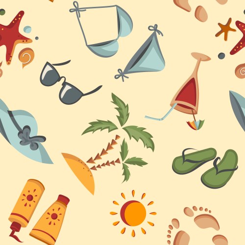 Seamless pattern with people lying on beach Vector Image