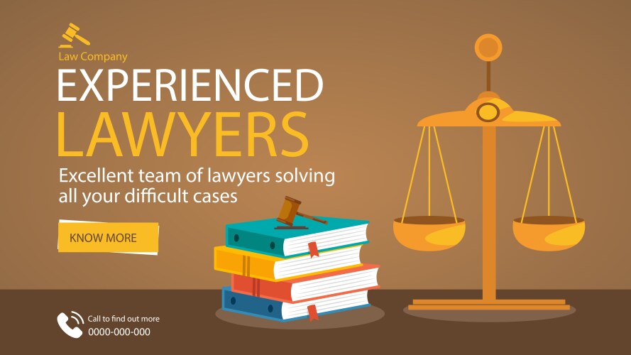 Professional lawyer banner design template Vector Image