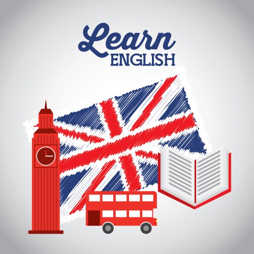 Learn english design Royalty Free Vector Image