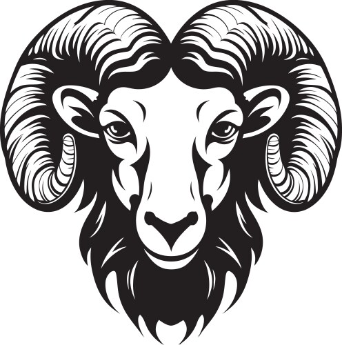 Antique aura vintage ram head logo design regal Vector Image