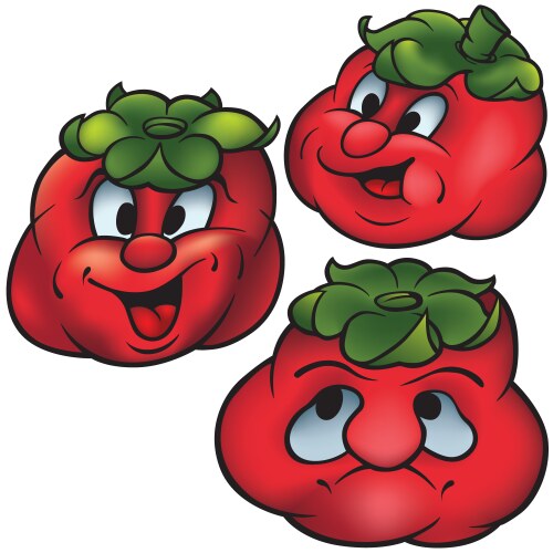 Girls and tomatoes Royalty Free Vector Image - VectorStock