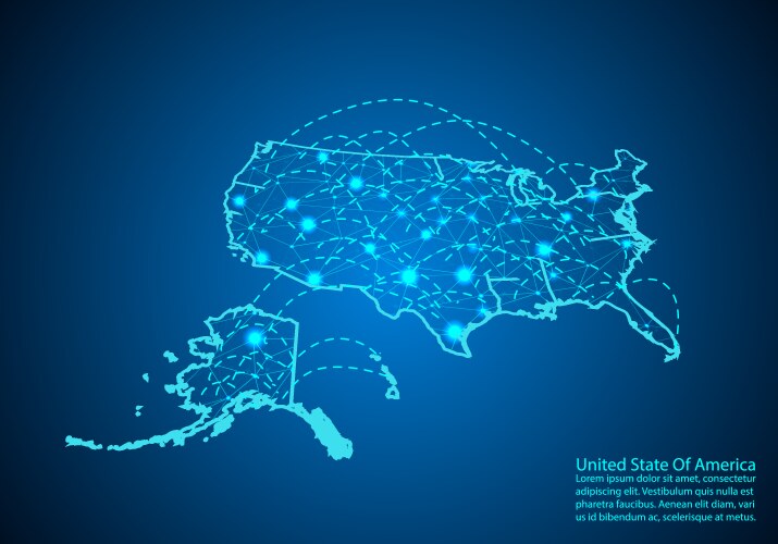 Jersey Map With Nodes Linked By Lines Concept Vector Image 9126
