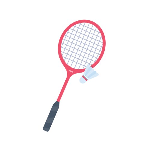 Badminton bat for hitting shuttlecocks in indoor Vector Image