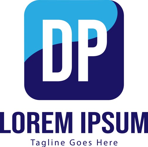Initial dp logo template with modern frame Vector Image