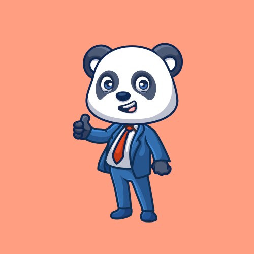 Manager panda cute cartoon Royalty Free Vector Image