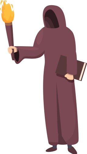 Medieval monk icon cartoon priest Royalty Free Vector Image