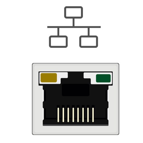 Ethernet network switch cartoon Royalty Free Vector Image