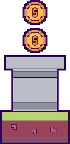 Seven pixel art icons Royalty Free Vector Image