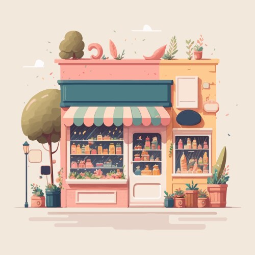 Small business store shop design restaurants Vector Image