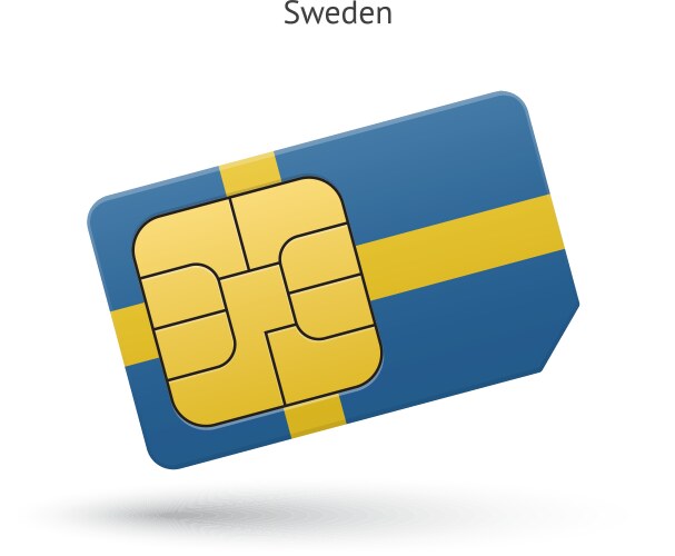 Aruba mobile phone sim card with flag Royalty Free Vector