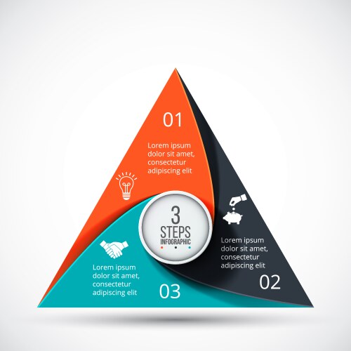 Circle triangle infographic template Royalty Free Vector