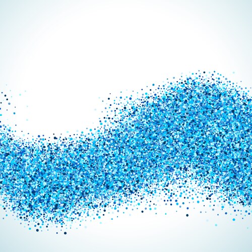 Blue glitter scattered on white background Vector Image