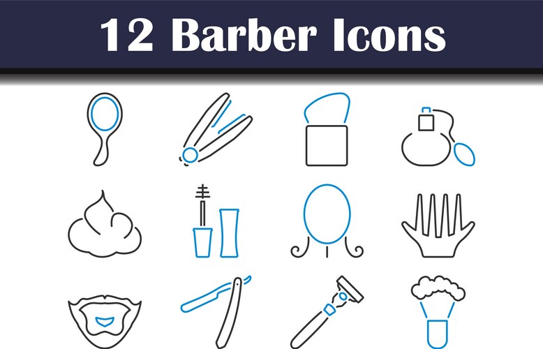 Barber icon set Royalty Free Vector Image - VectorStock