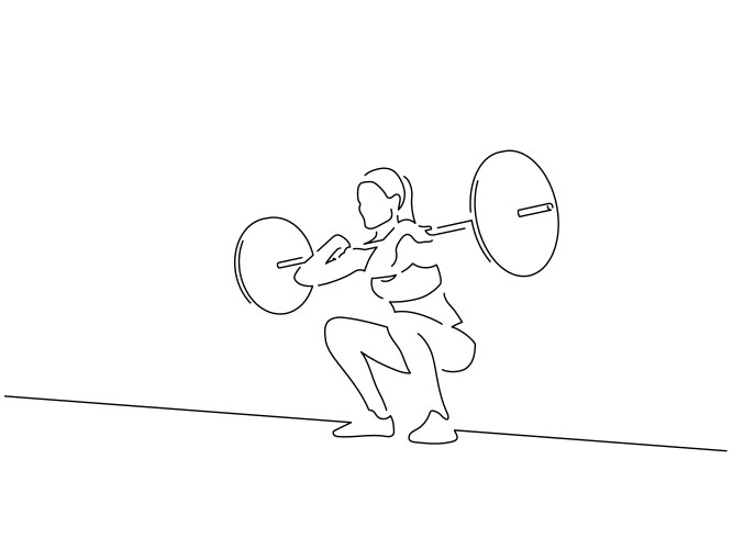 Bodybuilding isolated line drawing Royalty Free Vector Image