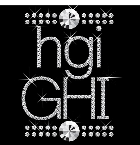 Diamond alphabetic letters Royalty Free Vector Image