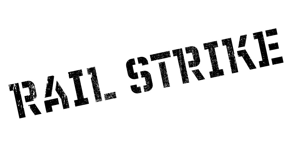 Rail strike rubber stamp Royalty Free Vector Image