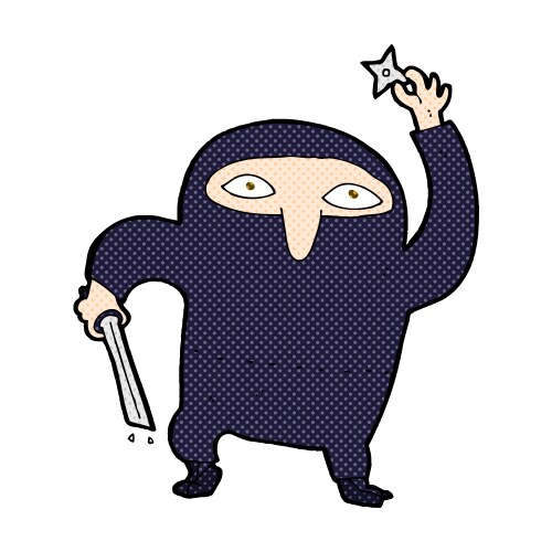 Cartoon doodle of a single ninja throwing star Vector Image