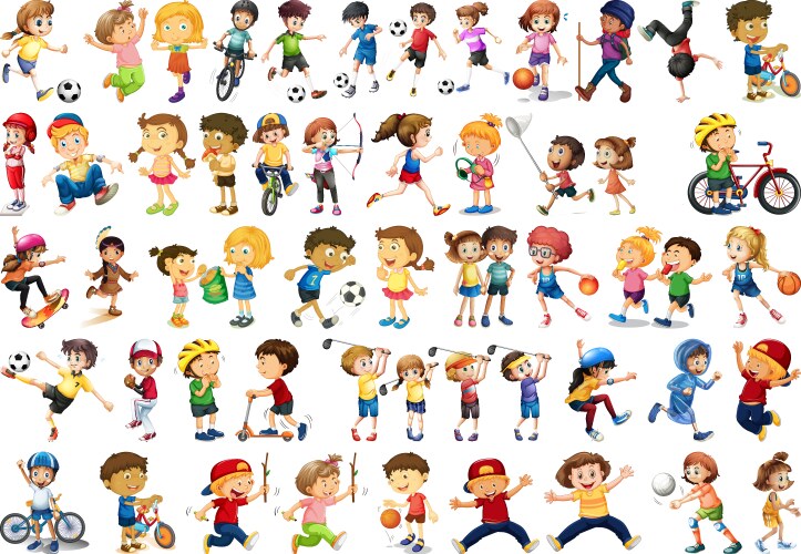 Kids Playing Sport Clipart Vector Images (over 2,500)