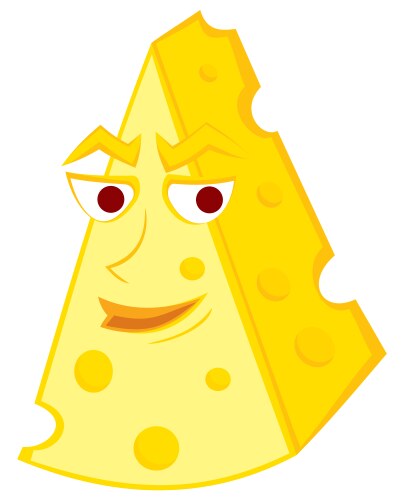 Happy cartoon cheese man Royalty Free Vector Image