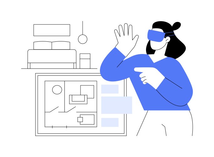 Property tour isolated cartoon Royalty Free Vector Image