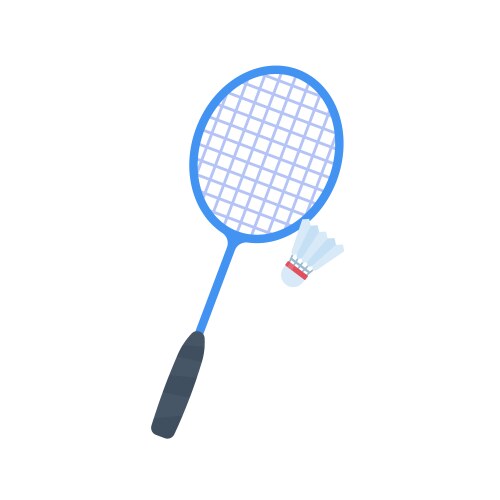 Badminton bat for hitting shuttlecocks in indoor Vector Image
