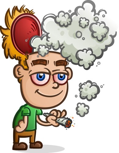 Marijuana rasta cartoon character smoking a joint Vector Image