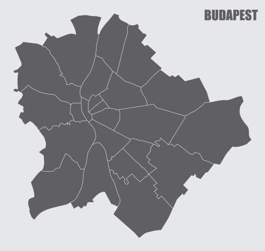 Budapest outline map Royalty Free Vector Image