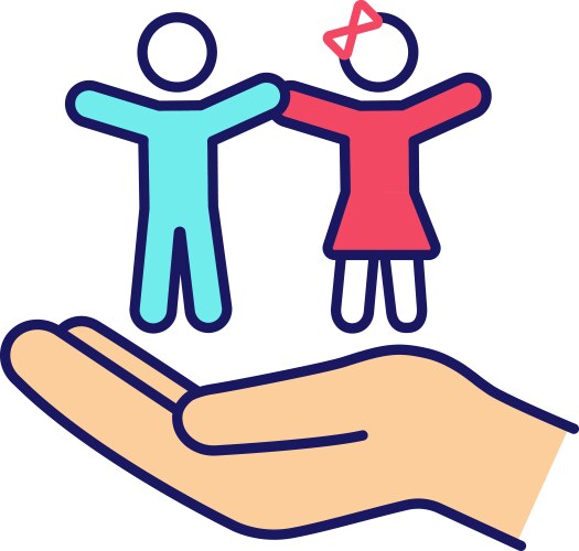 Children rights color icon Royalty Free Vector Image