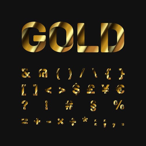 Gold paper folded character from a typeset Vector Image