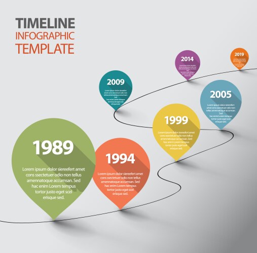 Infographic timeline template with pointers Vector Image