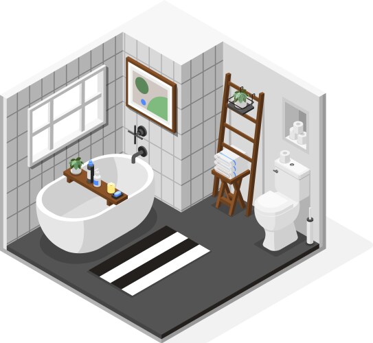 Realistic bathroom interior Royalty Free Vector Image