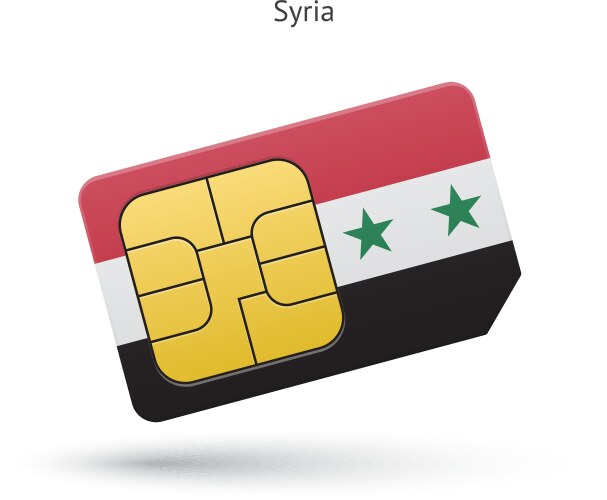 Aruba mobile phone sim card with flag Royalty Free Vector