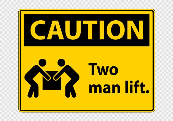 Two man lift symbol sign isolate on transparent Vector Image