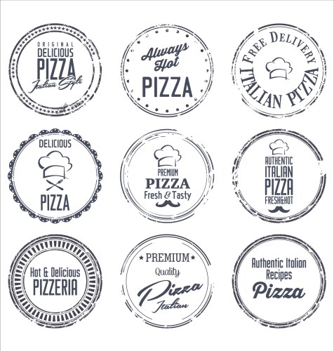 Pizza labels and badges Royalty Free Vector Image