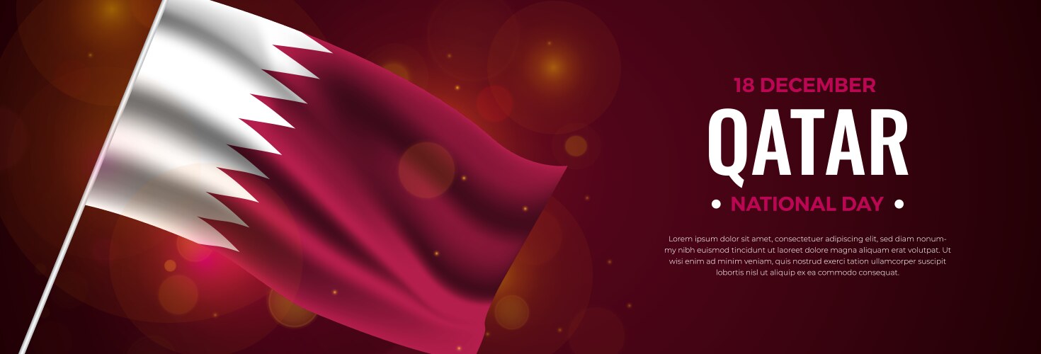 Qatar national day banner template flat design Vector Image
