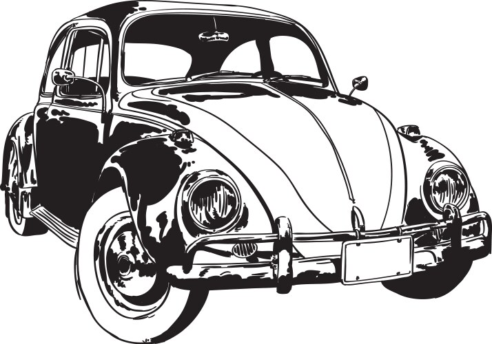Beetle car Royalty Free Vector Image - VectorStock
