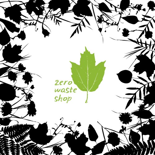 Zero waste shop logo text calligraphy lettering Vector Image