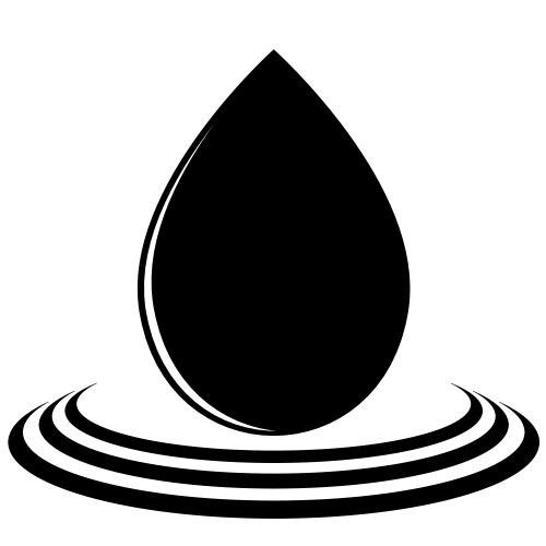 Drop of oil with molecules hydrocarbons Royalty Free Vector