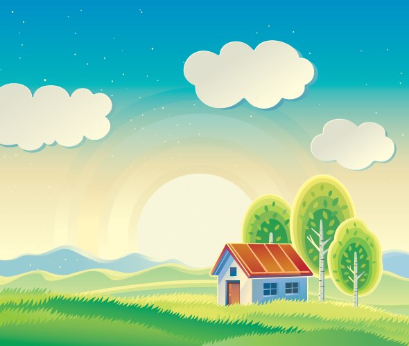 Agriculture farming landscape countryside land Vector Image