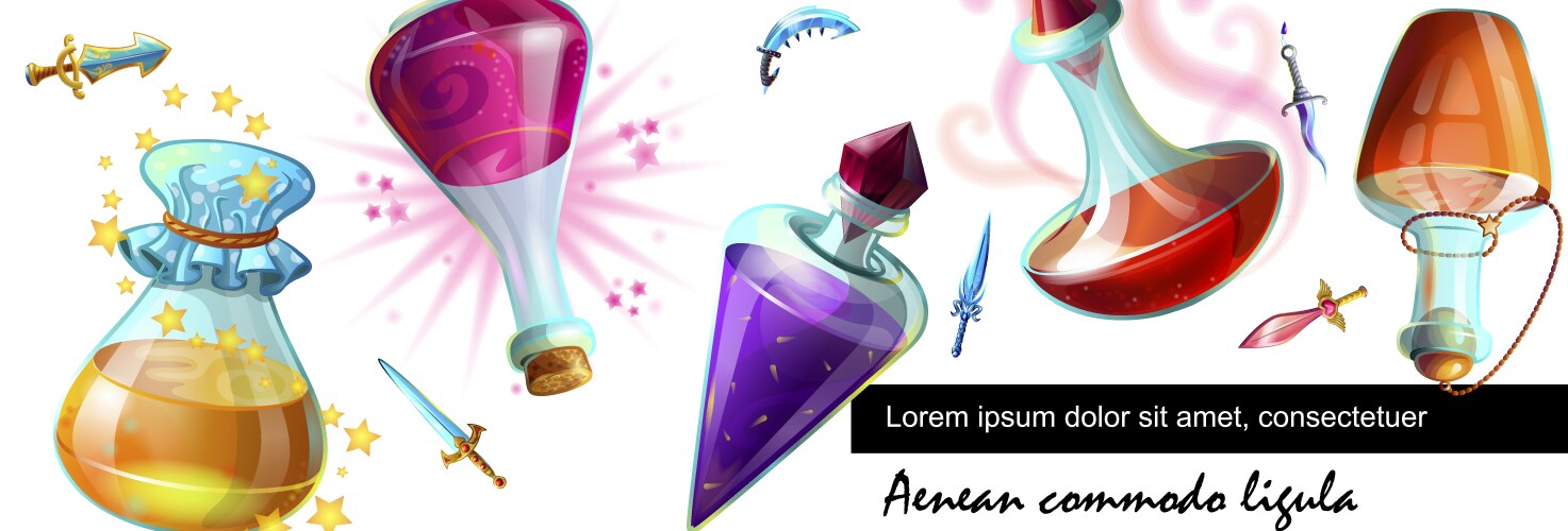 Cartoon game elements composition Royalty Free Vector Image