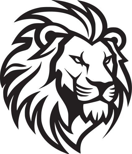 Lion Black And White Royalty Free Vector Image