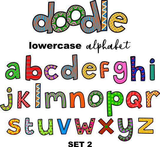 Freehand doodle uppercase alphabet font Royalty Free Vector
